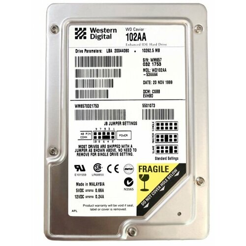 Жесткий диск Western Digital WD102AA 10.2Gb 5400 IDE 3.5" HDD