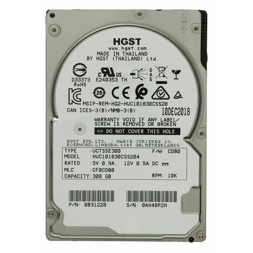 Жесткий диск HGST HUC101830CSS204 300Gb 10520 SAS 2,5" HDD