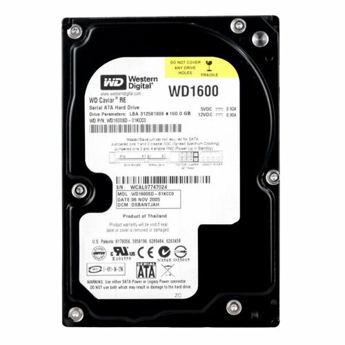 Жесткий диск Western Digital WD1600YD 160Gb SATA 3,5" HDD