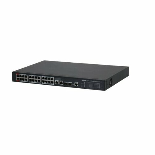 DAHUA Коммутаторы DH-S4228-24GT-240 28-портовый гигабитный управляемый коммутатор с PoE, уровень L2, 24xRJ45 1GB PoE, 2xRJ45 1Gb, 2xSFP 1Gb,