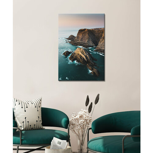 Картина/Картина на холсте для интерьера/Картина на стену/Картина для кухни/ - Португалия океан скалы 28 40х60