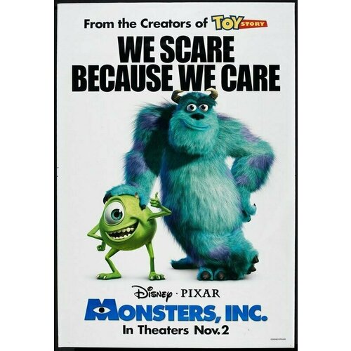 Плакат, постер на бумаге Корпорация монстров (Monsters, Inc.), Пит Доктер, Дэвид Силверман, Ли Анкрич. Размер 21 х 30 см