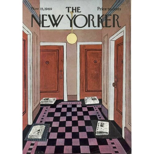 Плакат, постер на бумаге The New Yorker (Nov. 15, 1969). Размер 21 на 30 см