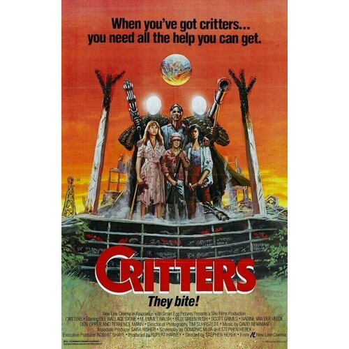 Плакат, постер на бумаге Зубастики (Critters), Стивен Херек. Размер 42 х 60 см