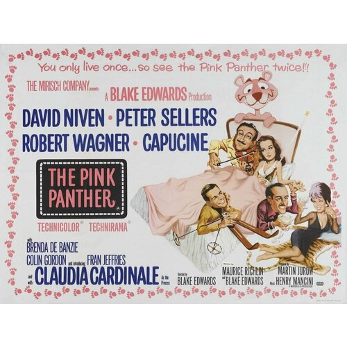 Плакат, постер на холсте Розовая пантера (The Pink Panther, 1963г). Размер 21 х 30 см