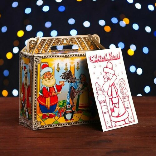 Подарочная коробка "Скульптурная Мастерская Деда Мороза" 17,3 х 6,5 х 15 см