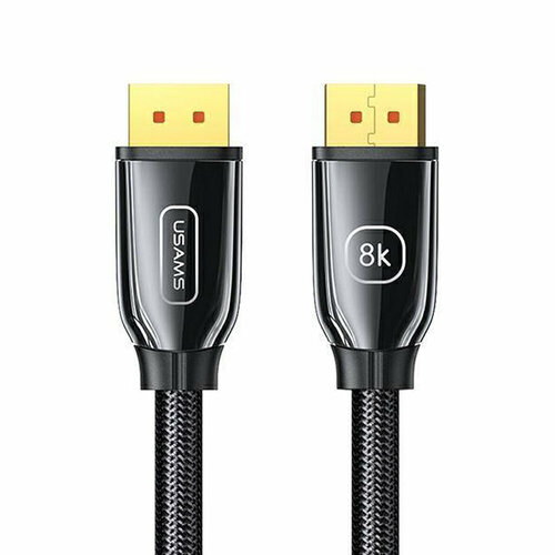 Кабель HDMI - HDMI Usams US-SJ533 U75, 3,0 м, круглый, тканевая оплётка, версия 1.4, поддержка 8k, цвет: чёрный