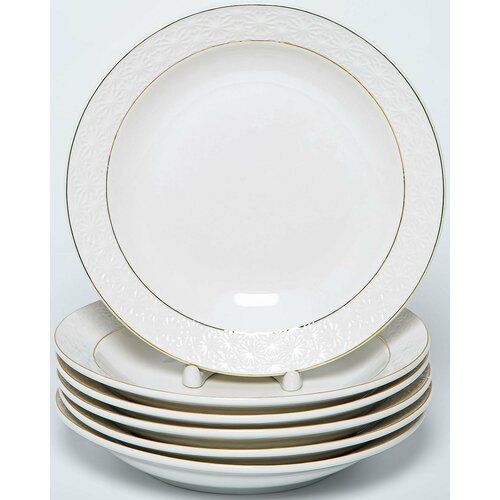 Набор из 6 глубоких тарелок Грация 'Нежность' 300мл 22 см