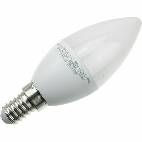 Лампа светодиодная LED-Свеча-VC 6Вт 230В Е14 4000К 480Лм in home матовая
