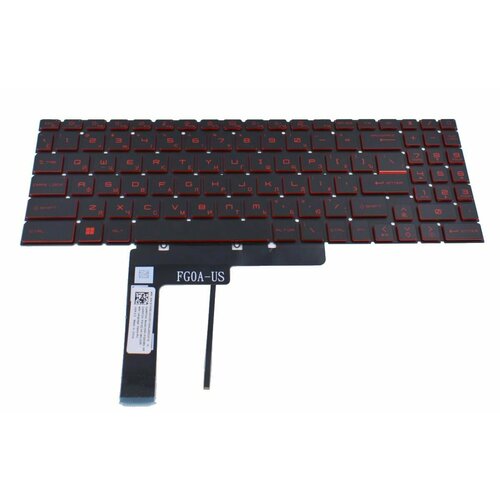 Клавиатура для MSI MS-1582 ноутбука с красной подсветкой