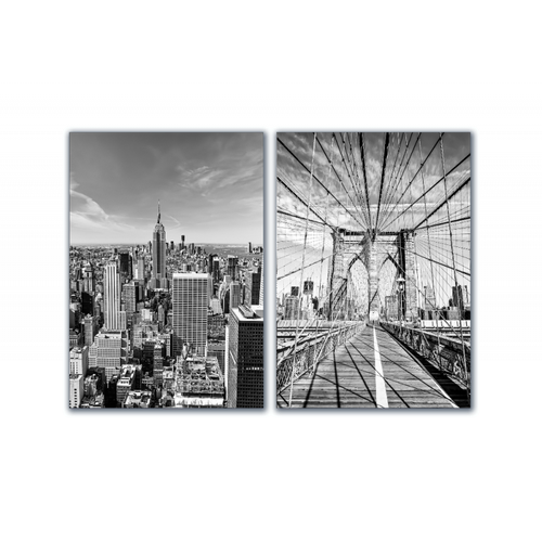 Модульная картина на холсте | Diva Kartina | Город. Пейзаж Нью-Йорка | 84X60 см