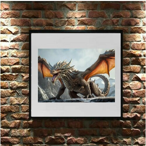 Постер "Фантастический дракон" от Cool Eshe из коллекции "Креатив", плакат на стену А4