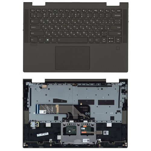 Клавиатура для ноутбука Lenovo Yoga 7-14ITL5 черная с бронзовым топкейсом и подсветкой