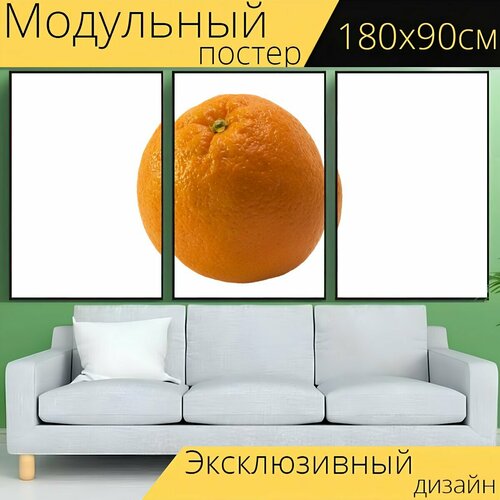 Модульный постер "Апельсин, фрукты, цитрусовые" 180 x 90 см. для интерьера