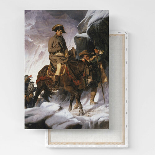 Картина на холсте, репродукция / Napoleon Crossing the Alps / Поль Деларош / Размер 40 x 53 см