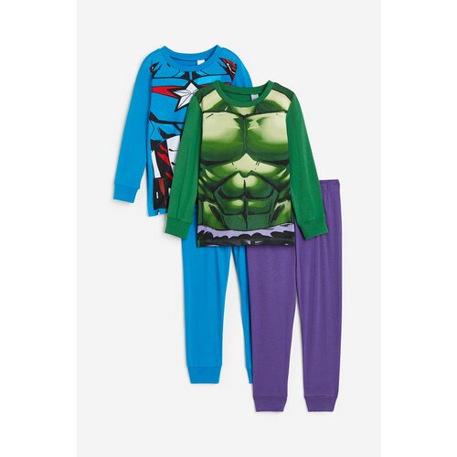 Пижама  H&M, размер 134/140, фиолетовый, зеленый