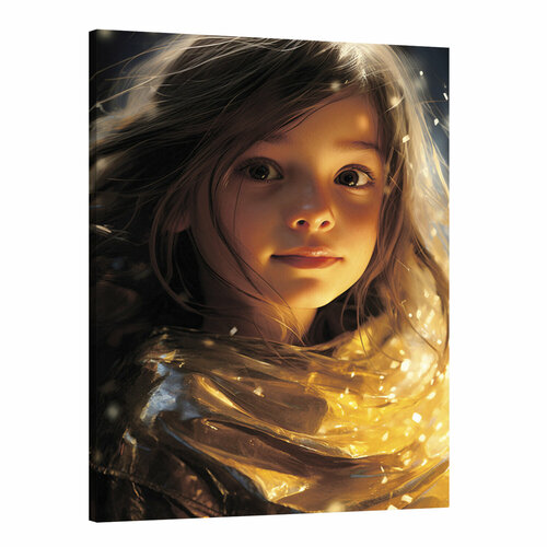 Интерьерная картина 50х70 "Лучик солнца в глазах девочки"