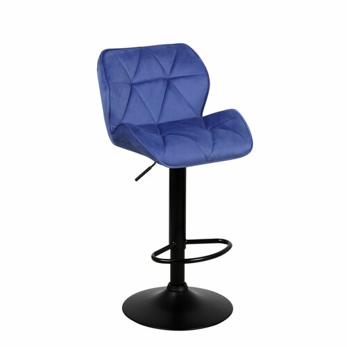 Барный стул Барный стул кристалл, синий велюр, 1 шт.