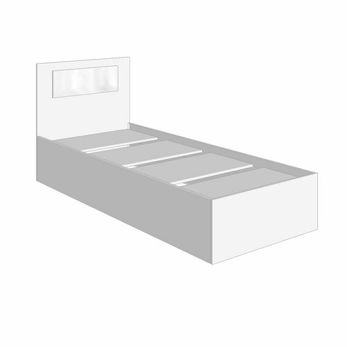 Кровать "Соня" 90х200, белый бриллиант + белый глянец