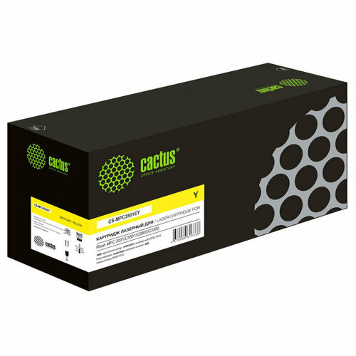 Картридж лазерный Cactus MP C3501EY 841425 жел. для Ricoh MPС 3001/C3501, 1665344