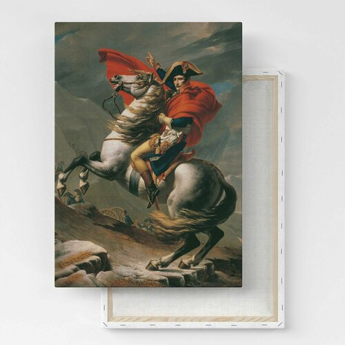 Картина на холсте, репродукция / Жак Луи Давид - Наполеон на перевале Сен-Бернар / Размер 30 x 40 см