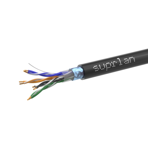 Кабель витая пара SUPRLAN Standard F/UTP OUTDOOR, cat.5e (4x2xAWG24)медный , черный.1 метр