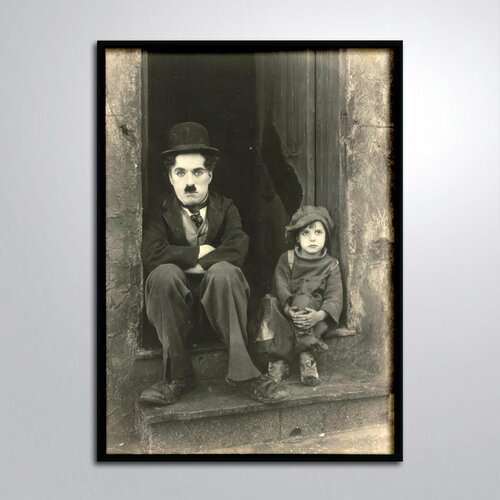 Постер в раме/Винтажный плакат/Чарли Чаплин Малыш (1921) Фотография 1 The Kid
