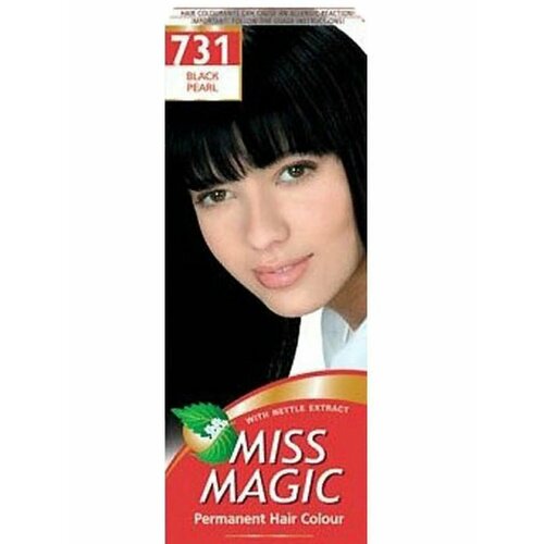 MISS MAGIC Стойкая краска для волос, тон 731, Черный Жемчуг, 90 мл