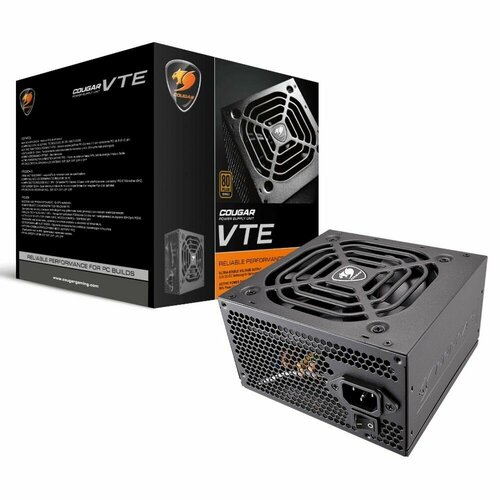 Блок питания Cougar VTE 500 (Разъем PCIe-2шт, ATX v2.31, 500W, Active PFC, 120mm Fan, Power cord