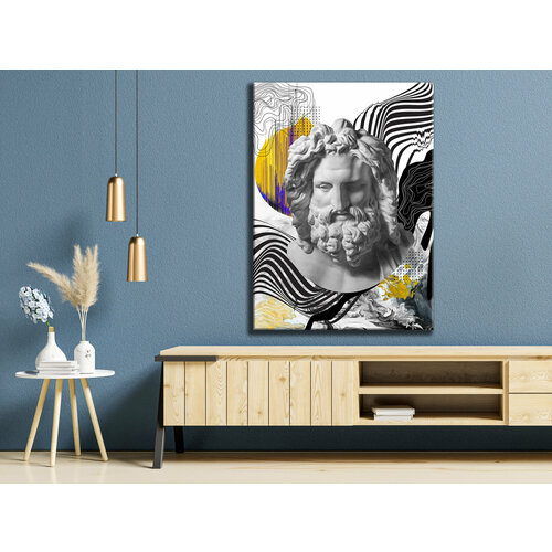Картина на стену на холсте, интерьерная картина Зевс, греческая скульптура, современный арт, дизайн, 30х40 см