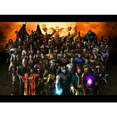Плакат, постер на бумаге Mortal Kombat: Armageddon/Мортал Комбат: Армагеддон/игровые/игра/компьютерные герои персонажи. Размер 60 х 84 см