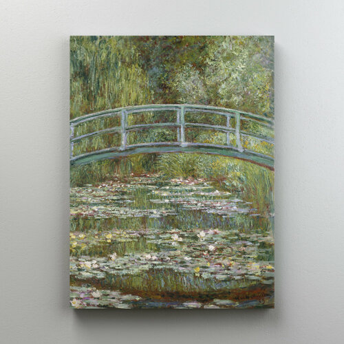 Интерьерная картина на холсте, репродукция "Японский мостик - Клод Моне" размер 45x60 см