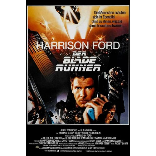 Плакат, постер на бумаге Бегущий по лезвию (Blade Runner,1982г ). Размер 30 х 42 см