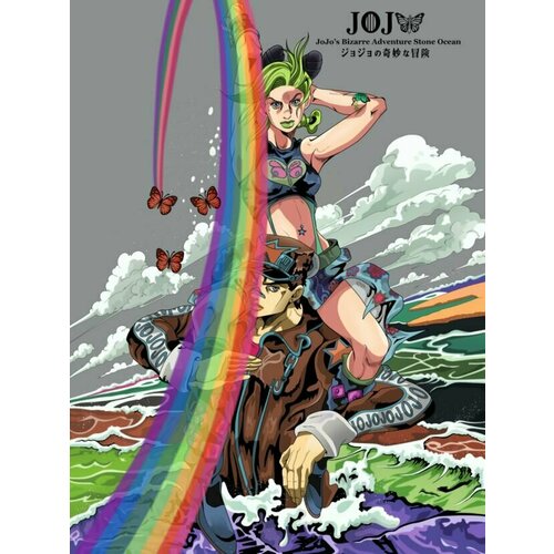 Плакат, постер на холсте JoJos Bizarre Adventure, Невероятные приключения ДжоДжо. Размер 21 х 30 см