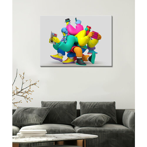Картина/Картина на холсте для интерьера/Картина на стену/Картина для кухни/ - 3D иллюстрация людей (9) 50х70