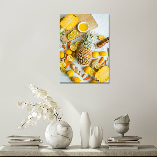 Интерьерная картина на холсте - Ананас с лимонами 60х80