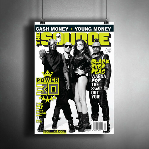 Постер плакат для интерьера "Американская группа The Black Eyed Peas (Блэк Айд Пис)" / A3 (297 x 420 мм)
