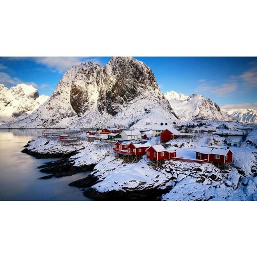 Картина на холсте 60x110 Альянс Лес "Лофотенские острова Норвегия" на подрамнике / интерьер/ декор