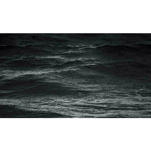 Картина на холсте 60x110 Альянс Лес "Море монохромный природа волны" на подрамнике / интерьер/ декор