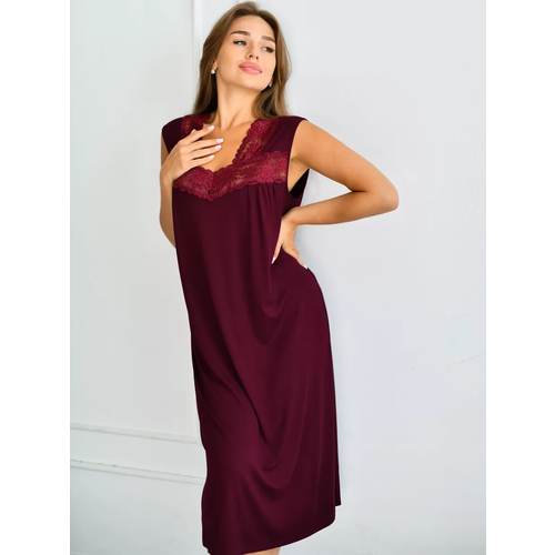 Сорочка  Текстильный Край, размер 48, бордовый