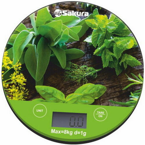 Кухонные весы Sakura SA-6076G, 8 кг, зелень