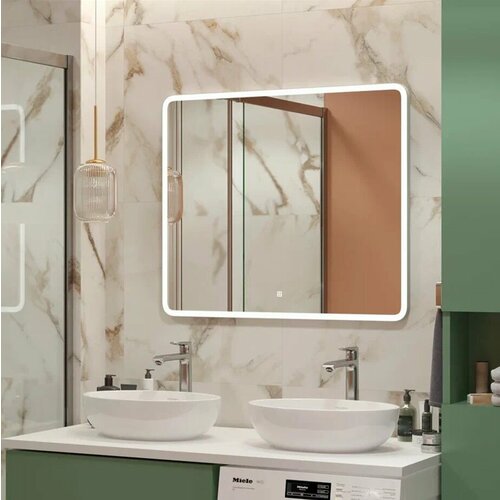 Зеркало для ванной с подсветкой Uperwood Foster (100*80 см, LED подсветка, сенсорный выключатель, антизапотевание)