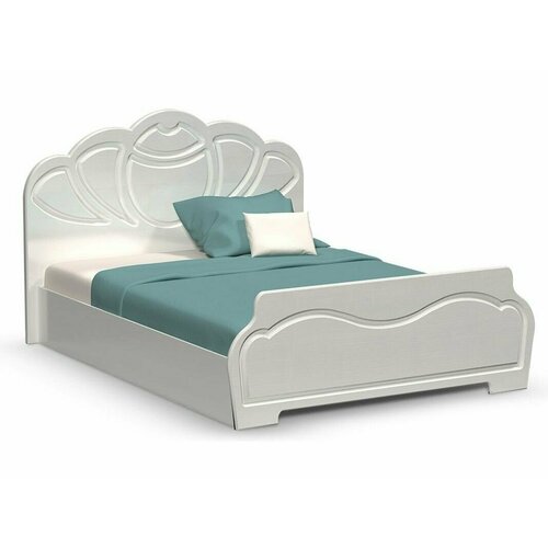 Двуспальная кровать Гармония 1,4м (Белый глянец холодный, белый)