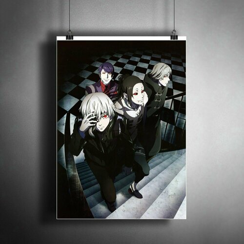 Постер плакат для интерьера "Аниме, манга, мультсериал: Токийский гуль. Tokyo Ghoul" / Декор дома, офиса, комнаты, квартиры, детской A3 (297 x 420 мм)