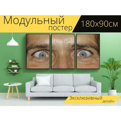 Модульный постер "Глаза, видеть, косоглазие" 180 x 90 см. для интерьера