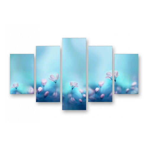 Модульная картина на стекле | Diva Kartina | Природа. Новые цветы | 150X90 см