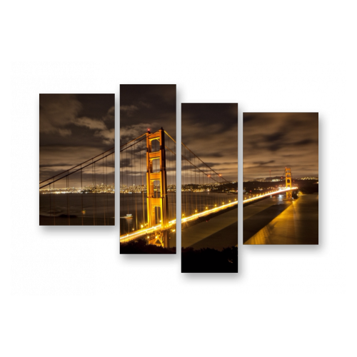 Модульная картина на холсте | Diva Kartina | Город. США Мост-Золотые ворота | 140X100 см