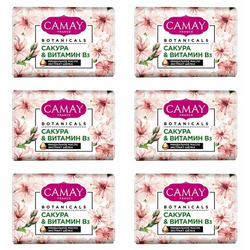 Camay Мыло туалетное Botanicals Японская сакура, 85 гр, 6 шт