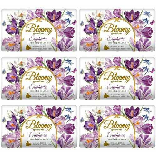 Весна Туалетное мыло-крем Bloomy Garden Эйфория, 90 г, 6 шт