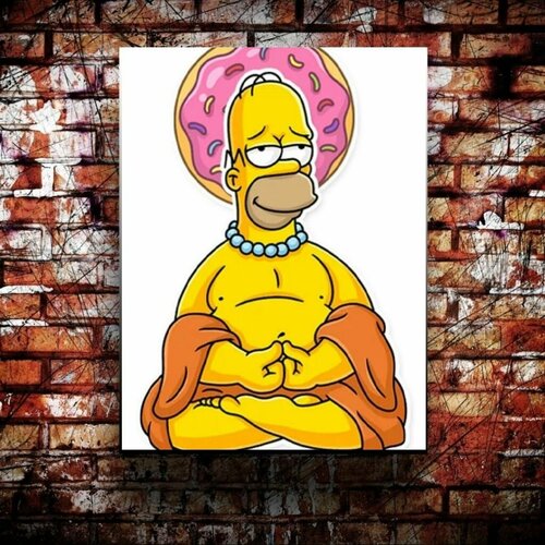 Постер "Симпсон Гомер-Будда" Cool Eshe из коллекции "Креатив", А4 (29,7 х 21 см)